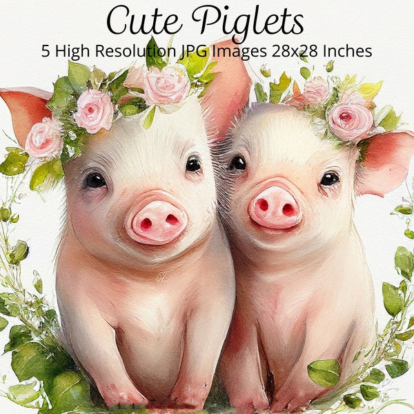 Baby Piglet Clipart - Etsy