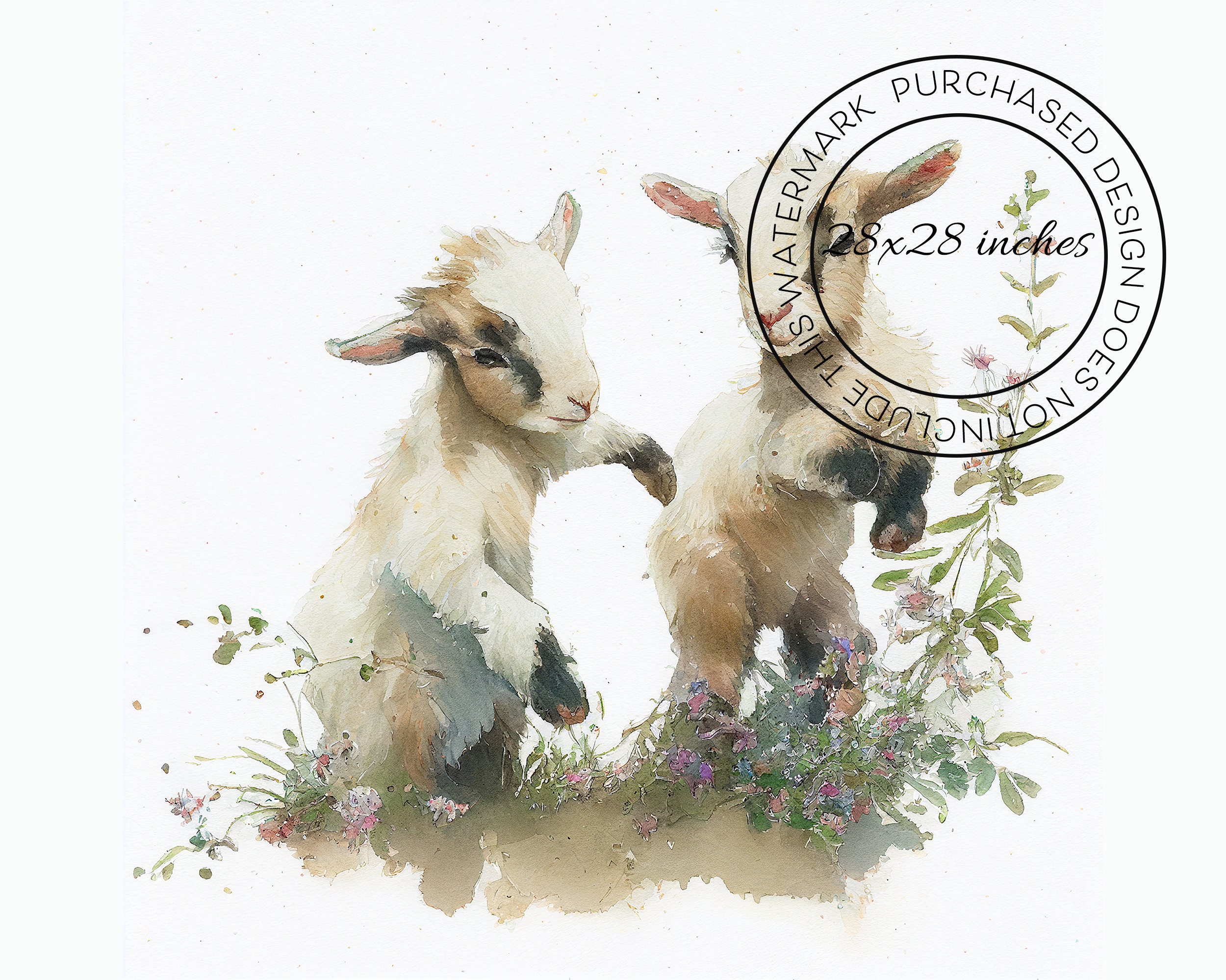 Playful Goats Clipart, Baby Goats, Farm Animals, Goat Kids, Spring ...