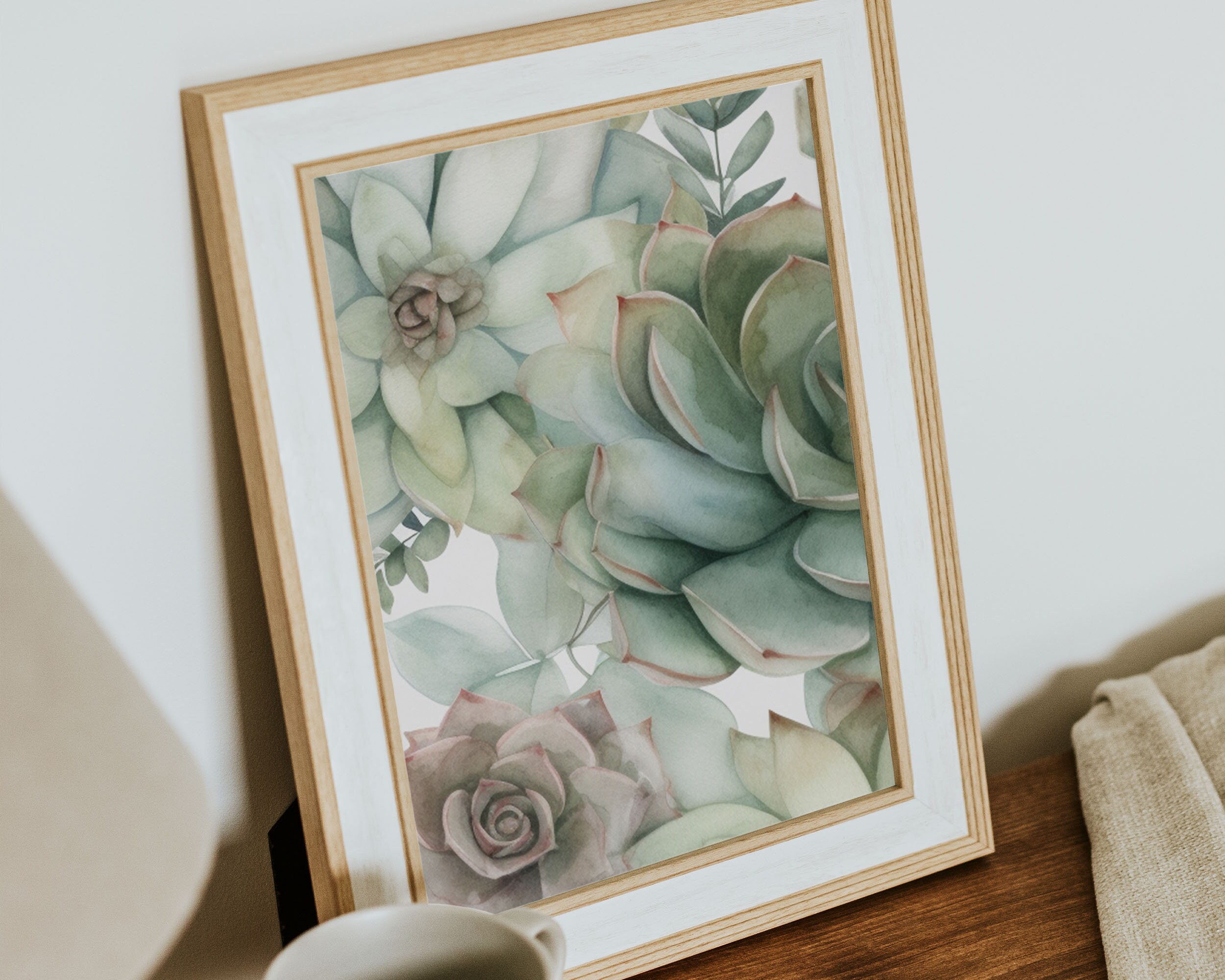 Large Succulent Seamless Pattern, Watercolor Succulent Plant Repeat ...