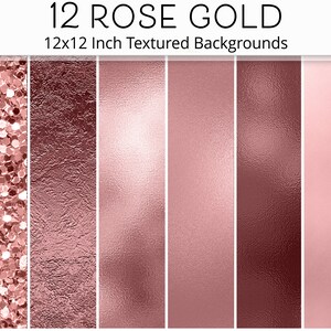 Rose Gold Textures Digital Paper, Foil Backgrounds, Rose Gold Foil ...