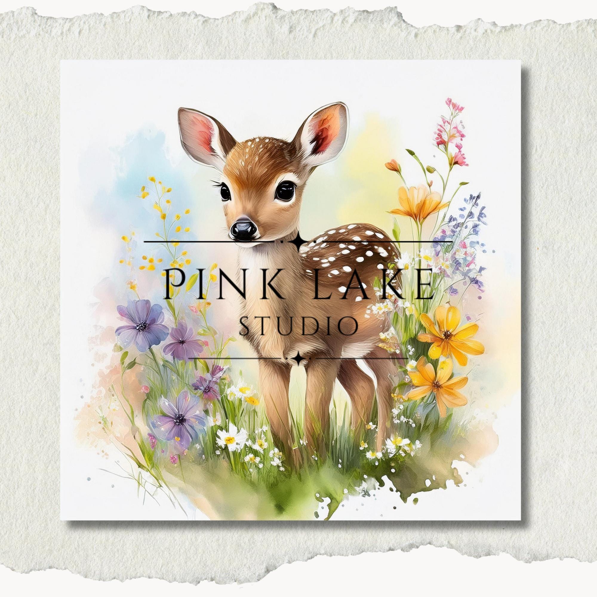 Fawn Clipart, Woodland Baby Deer Printable Art, Spring Animal Digital ...