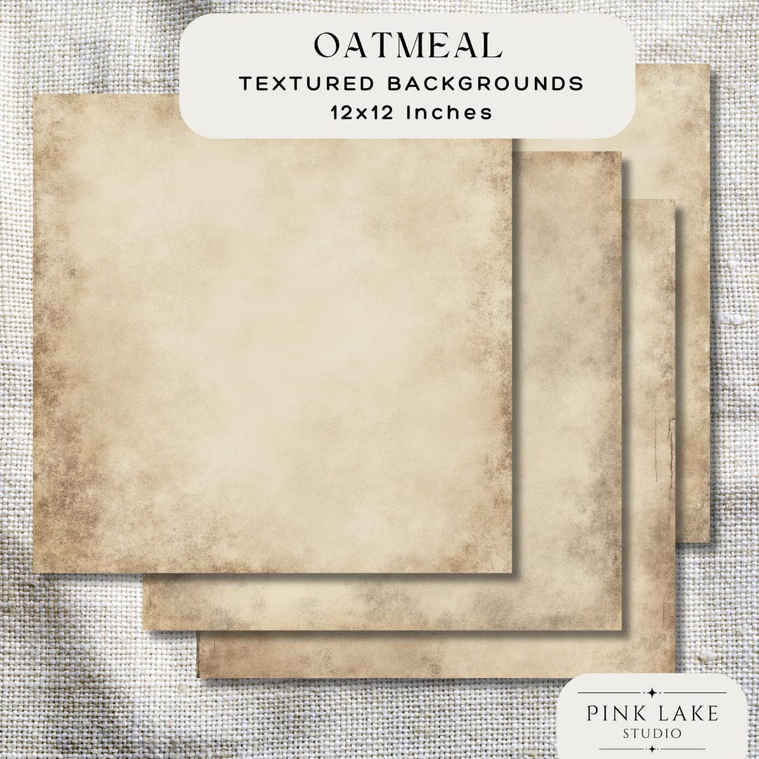 Oatmeal Linen Paper Texture Set, Beige Neutral Backgrounds (JPG Digital ...