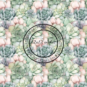 Watercolour Succulents, Cacti Digital Paper, Printable Seamless ...