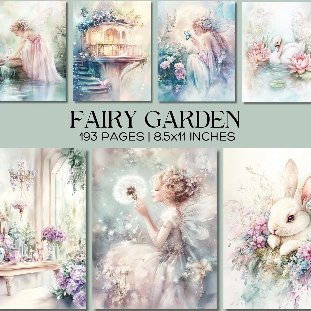 Fairy Garden Junk Journal Kit, Fairycore Pastel Cottagecore Printable ...