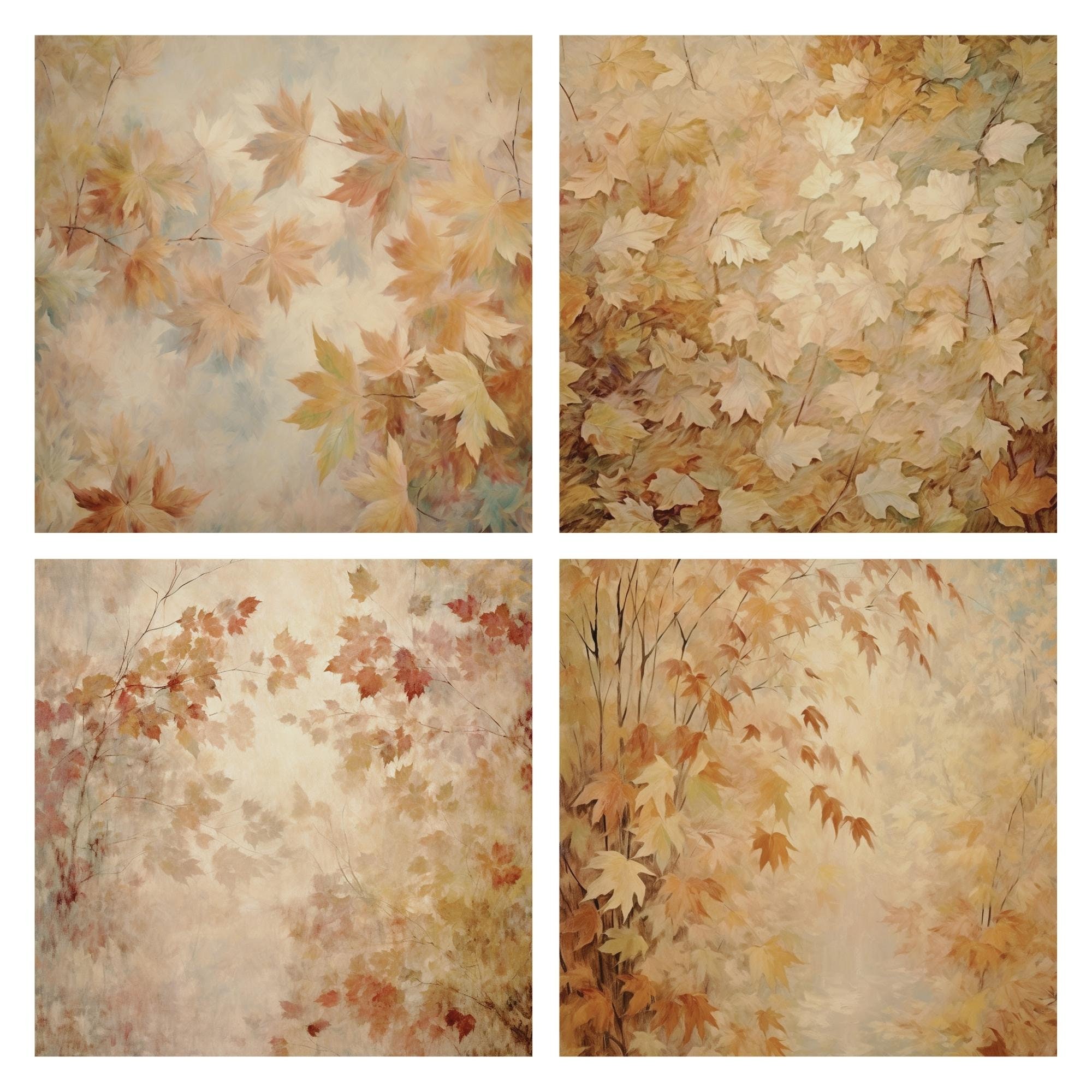 Neutral Leaf Pattern Leafy Digital Paper Neutral Tones Digital Paper ...