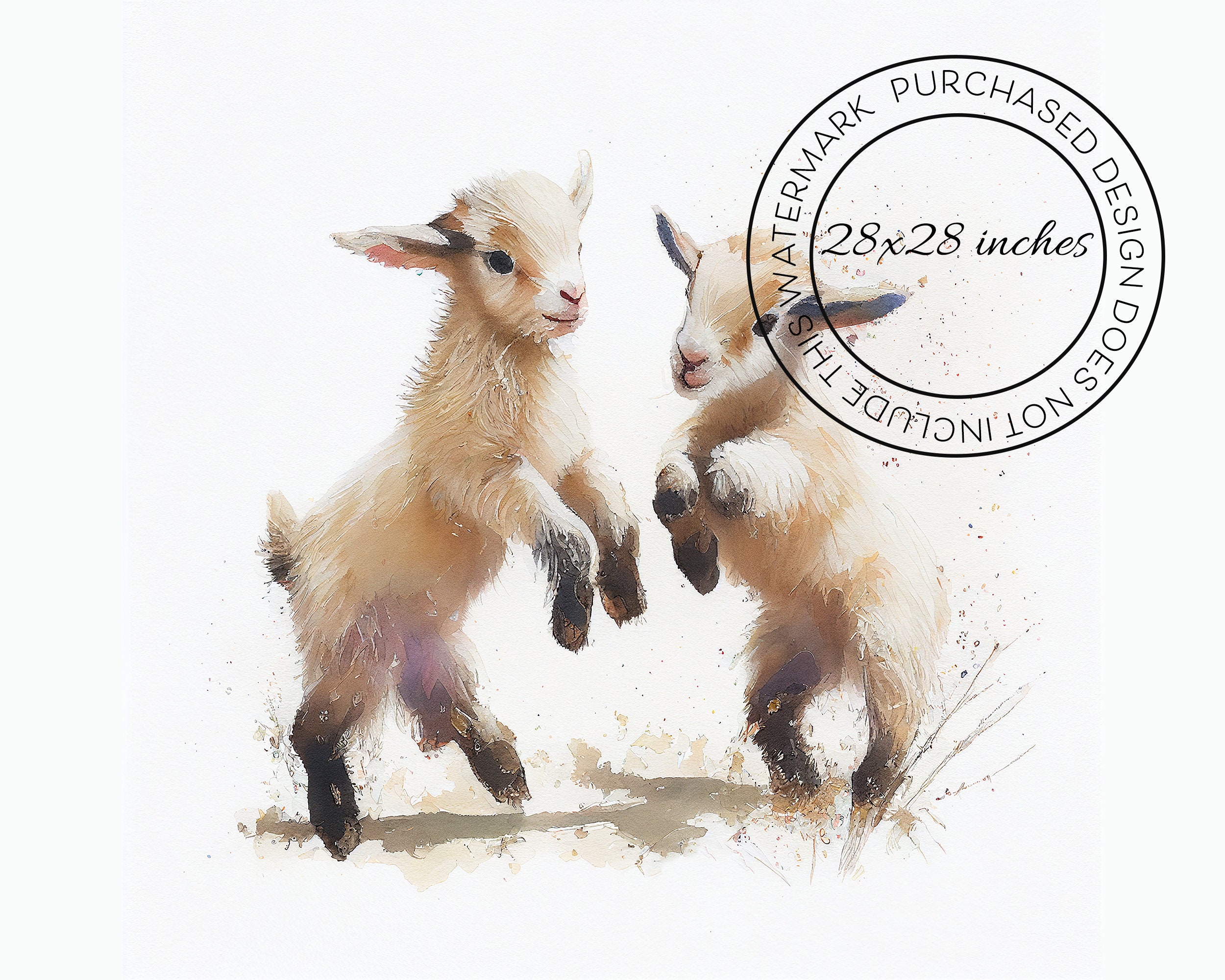 Playful Goats Clipart, Baby Goats, Farm Animals, Goat Kids, Spring ...