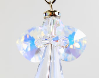 Swarovski Crystal christmas Angel Suncatcher, Red and Green Crystal ...