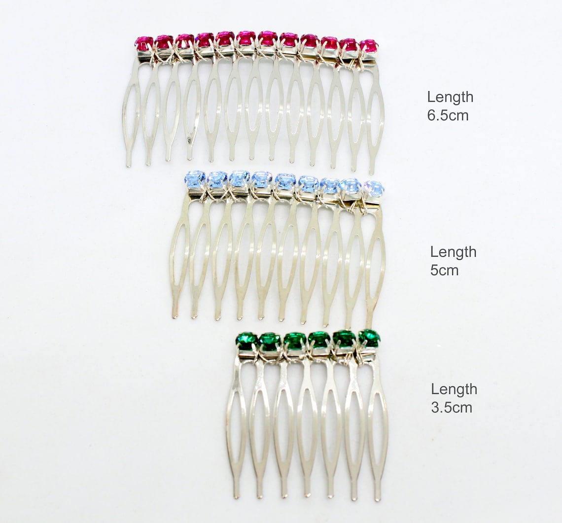 1 Pair -swarovski Crystal Combs, Silver Combs, Crystal Accessory ...