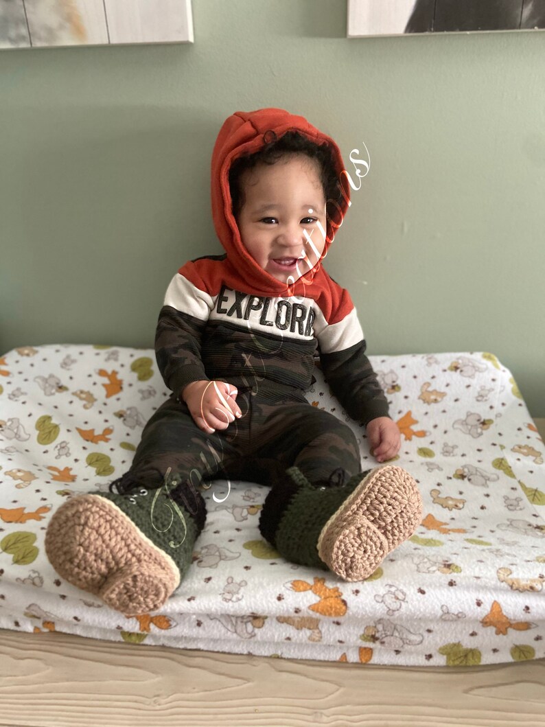 Crochet Baby Work Boots - Etsy