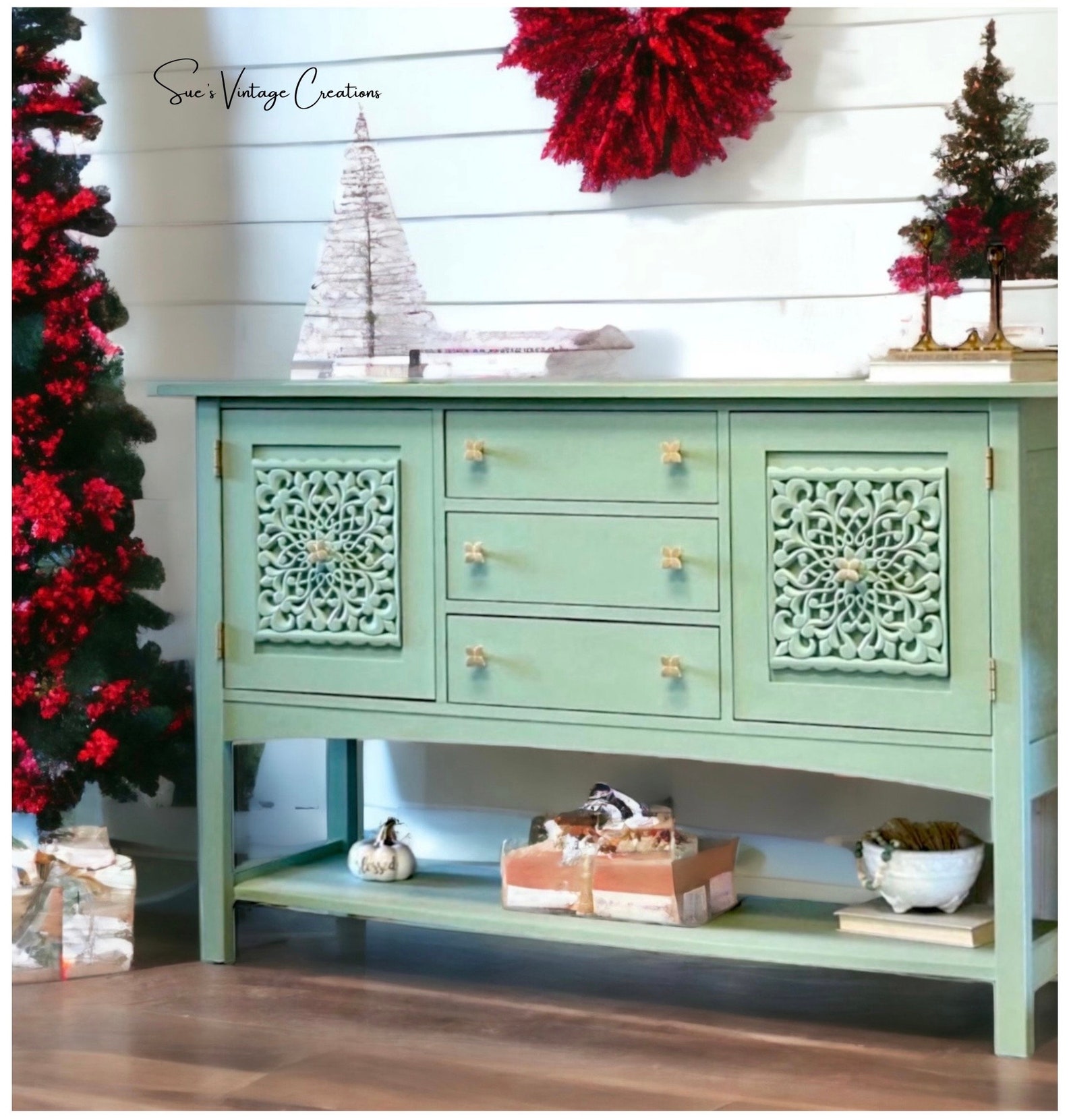 DO NOT BUY Sold Sold Sold Gorgeous Light Sage Green Buffet Cabinet ...