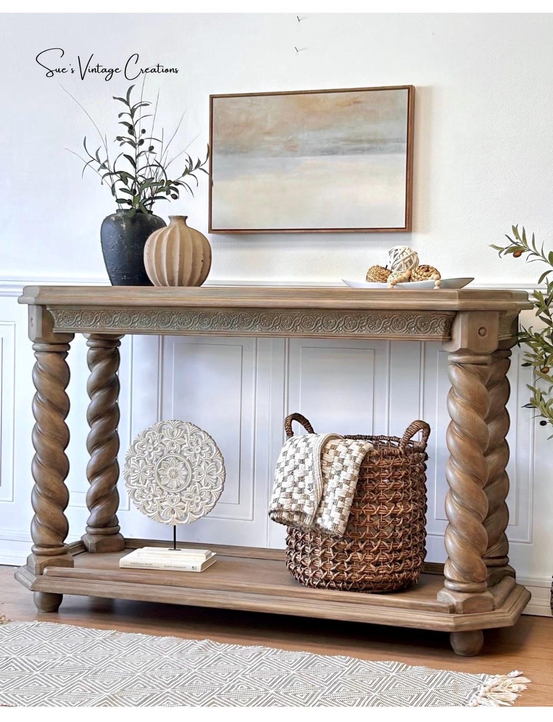 Beautiful Barley Twist Turned Legs Console Table/ Entryway Table /sofa ...