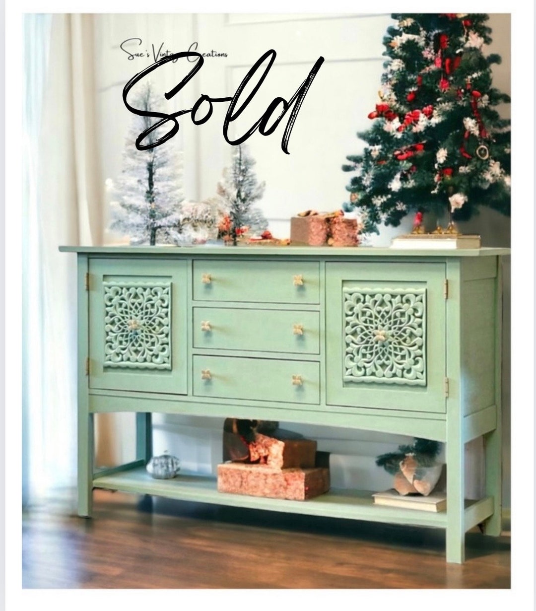 DO NOT BUY Sold Sold Sold Gorgeous Light Sage Green Buffet Cabinet ...