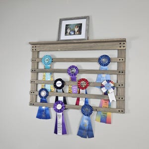 Wooden Award Display Rack: 36" for Organizing Rosettes Earned in Dog ...
