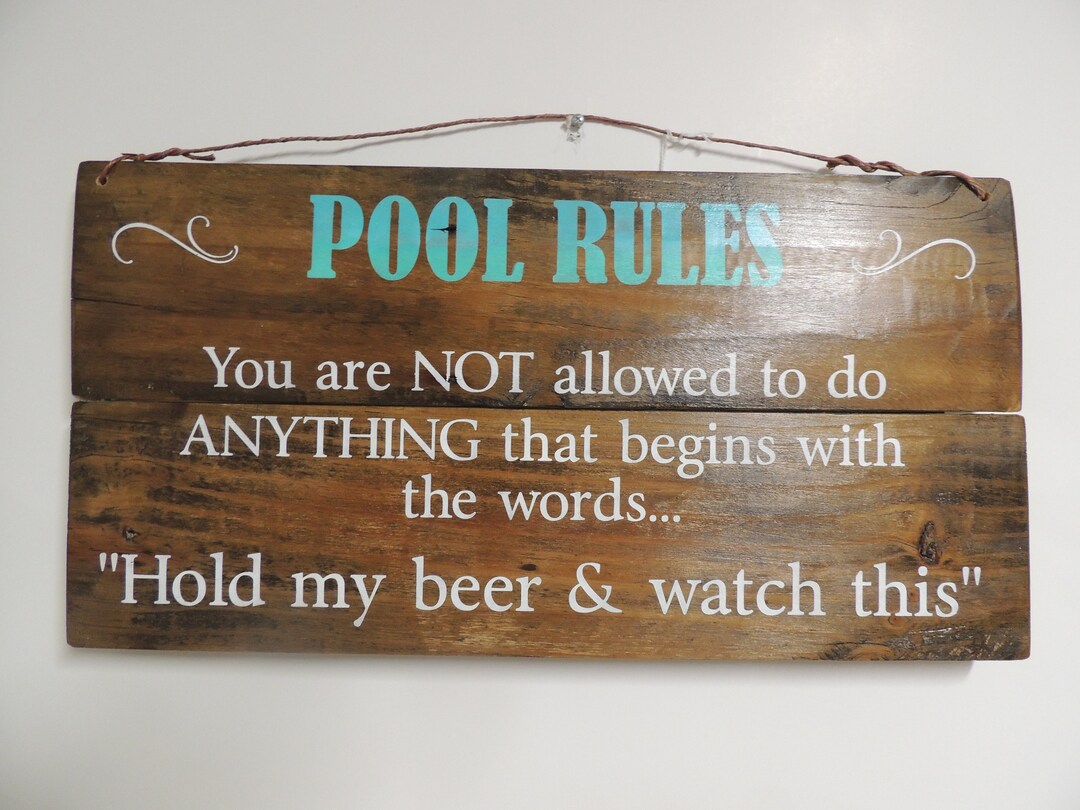 Pool Rules Sign - Etsy