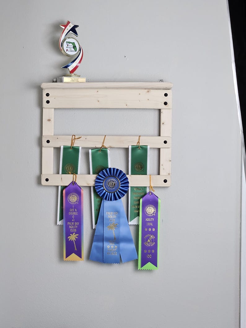 Small Wooden Ribbon Holder for Trophies and Ribbons, Display Rack - Etsy