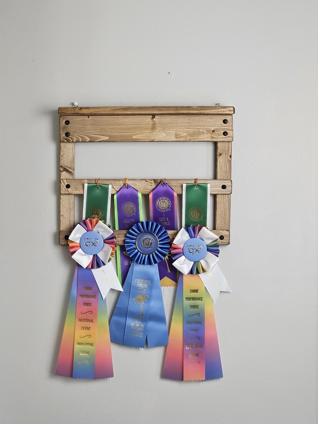 Small Wooden Ribbon Holder for Trophies and Ribbons, Display Rack - Etsy