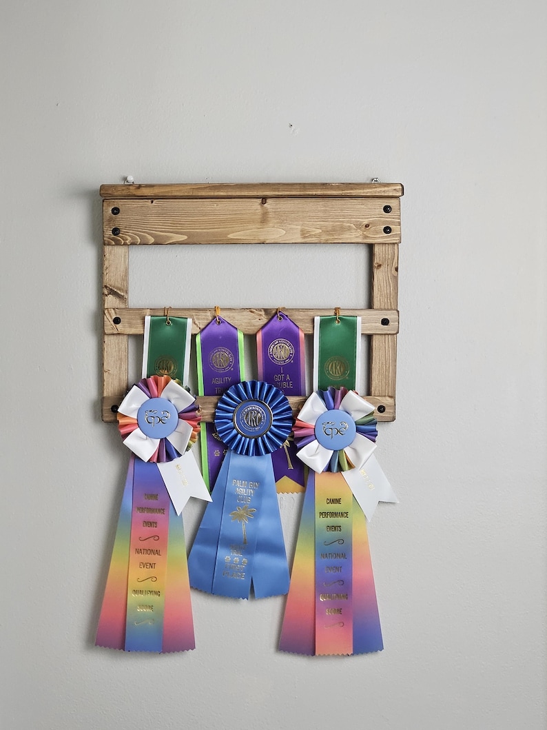Small Wooden Ribbon Holder for Trophies and Ribbons, Display Rack - Etsy
