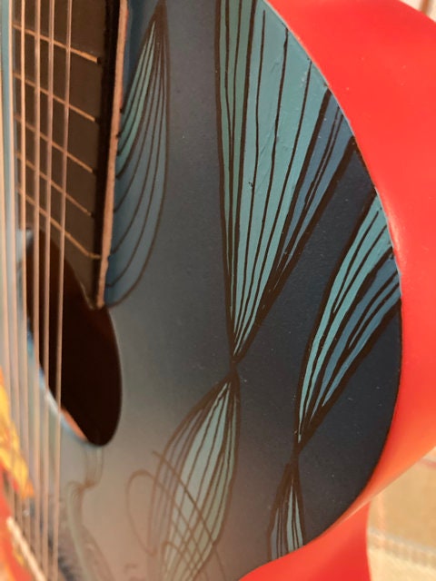 Hand Painted Small Travel Size 34 Acoustic Guitar - Etsy UK