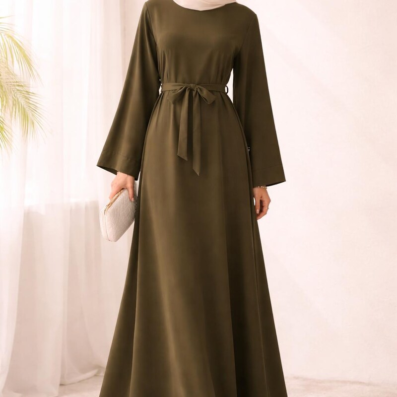 Green Modest Muslim Dress - Etsy