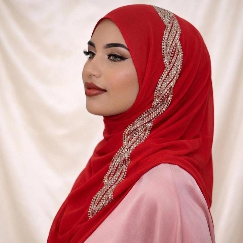 Red Hijab - Etsy