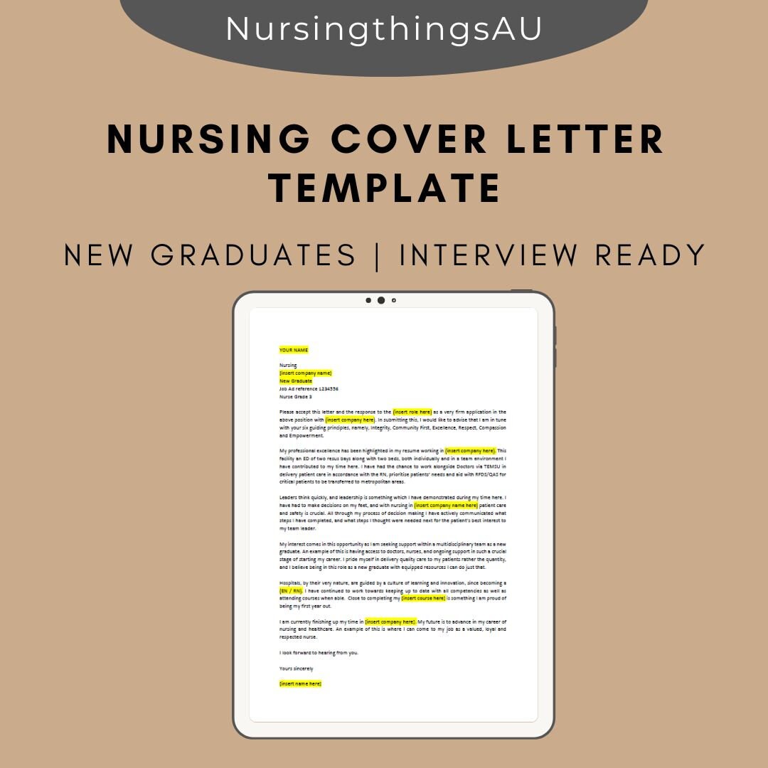 Stand Out Nursing Cover Letter Template - Etsy