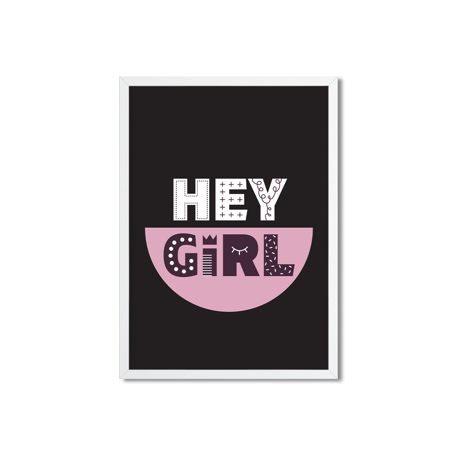 Hey girl print, typographic wall art, nursery art, kids decor, girls ...