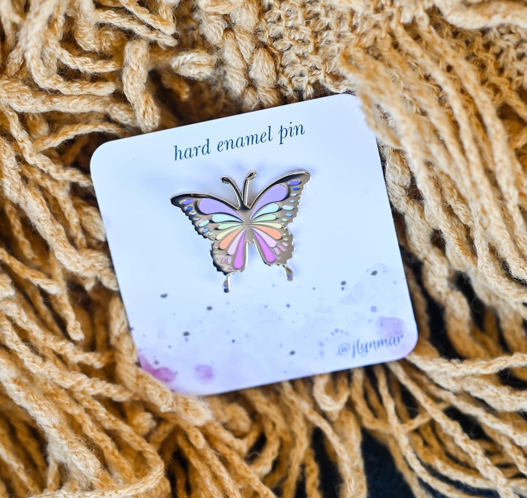 Pastel Rainbow Swallowtail Butterfly Hard Enamel Pin - Etsy
