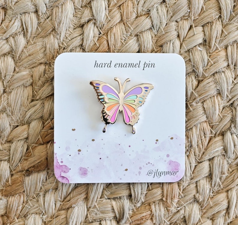 Pastel Rainbow Swallowtail Butterfly Hard Enamel Pin - Etsy