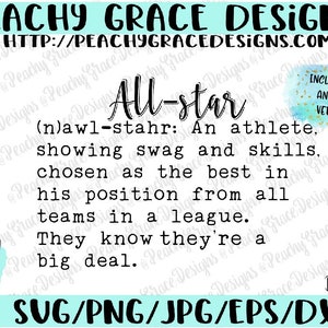 All Star Definition Svg, Baseball Svg, Softball Svg, Sports Svg ...