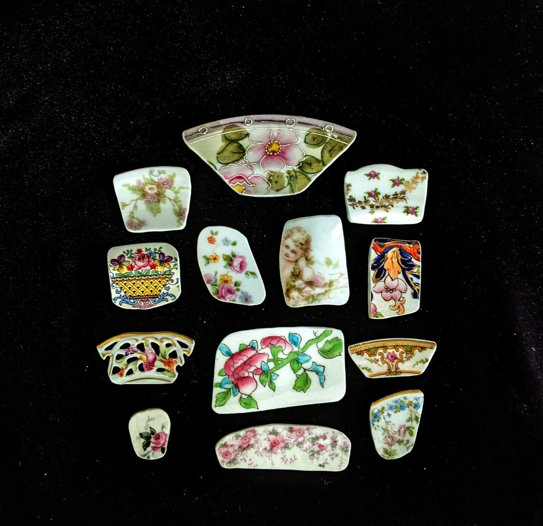 Vintage & Antique Broken China Pieces for Mosaics, Jewelry, Crafts - Etsy