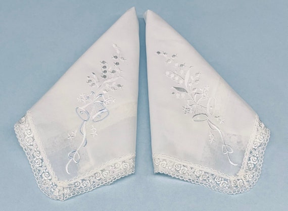 Lace Bridal Handkerchief With Embroidery. FREE SHIPPING. - Etsy