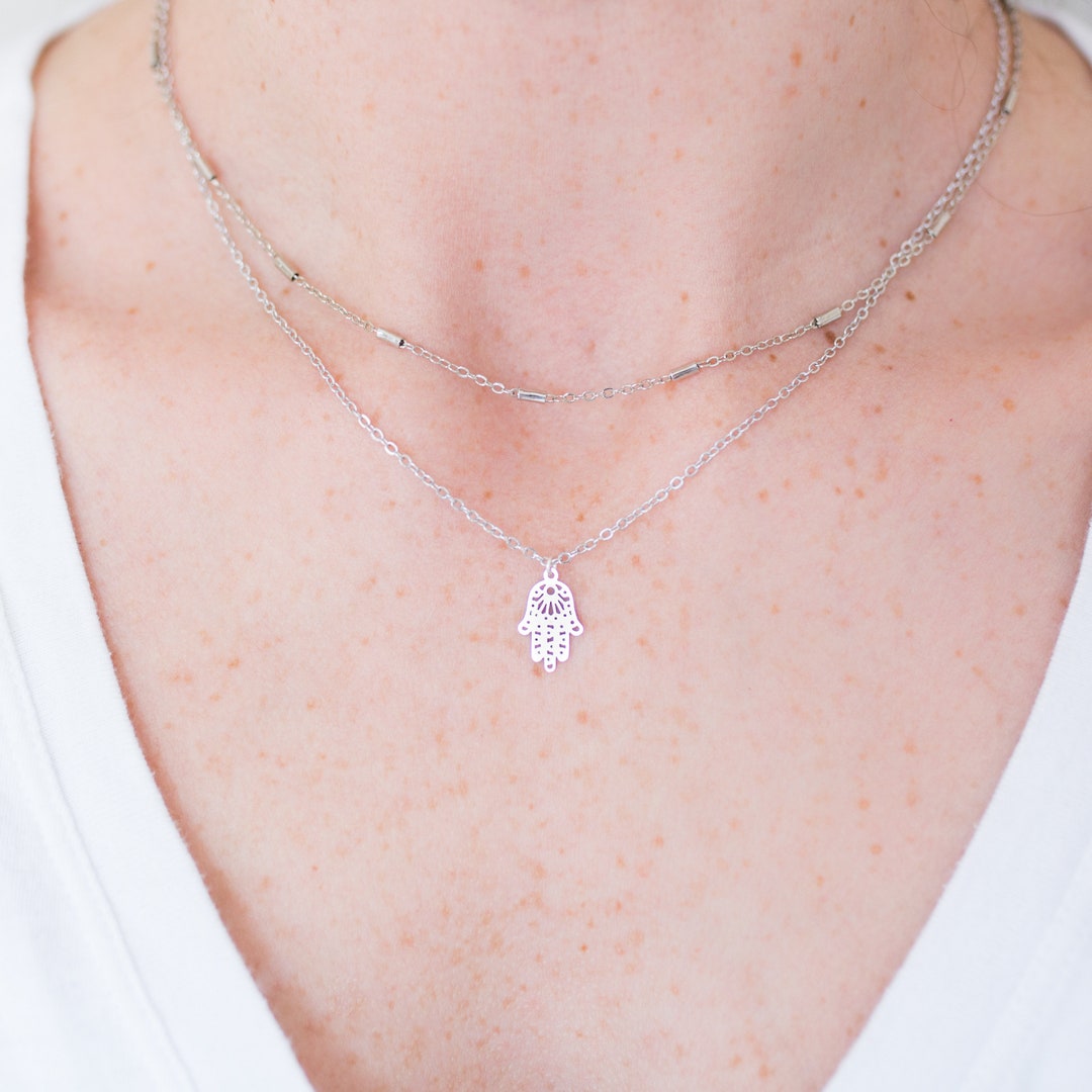 Double Layered Dainty Necklace Set Short Chain Necklace Set, 16 ...