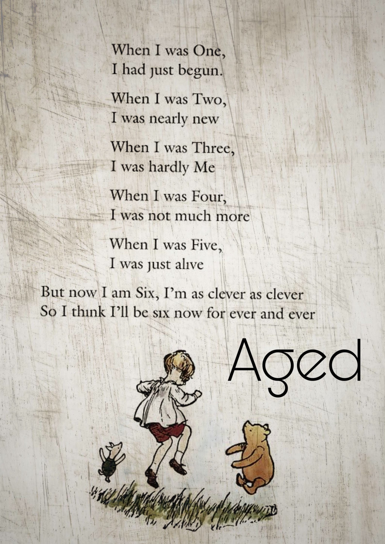 Winnie the Pooh poem Now We Are Six Vintage Framed Art | Etsy