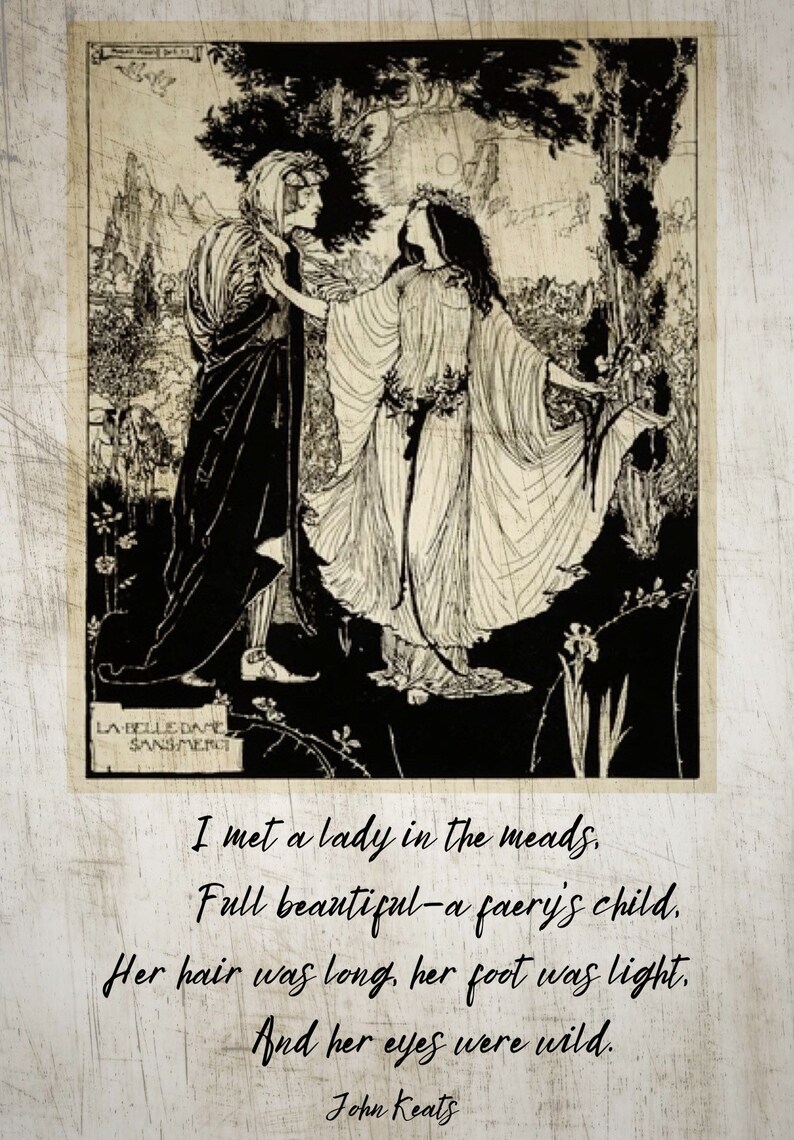 La Belle Dame Sans Merci John Keats Poem Poetry Art | Etsy UK