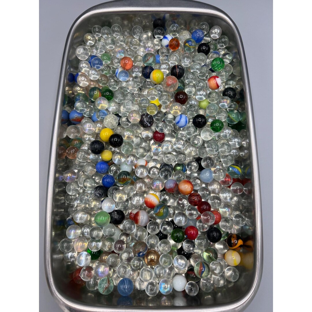 Vtg Assorted Glass Marbles Clear & Color Swirled Design 4lb 13oz Bulk ...