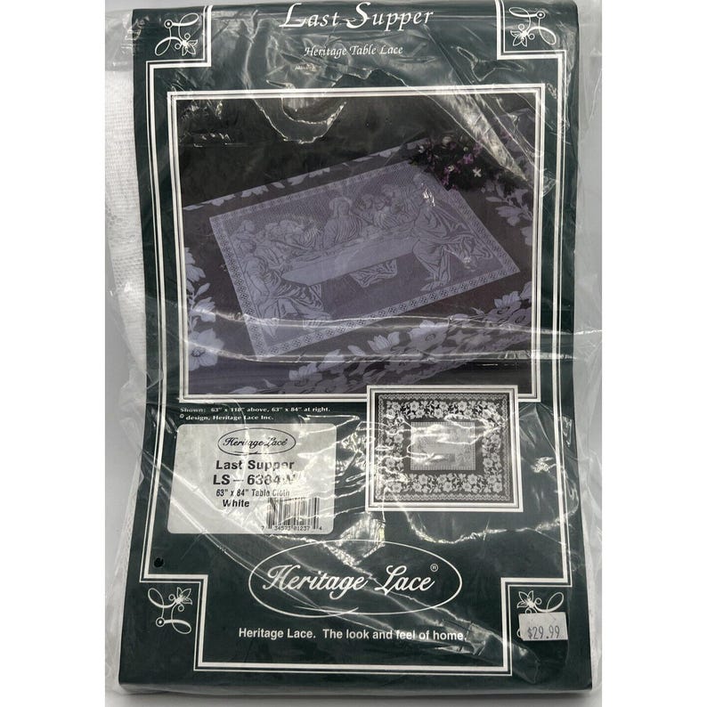 Heritage Lace Last Supper Heirloom Tablecloth Rectangle 4-6 Seats White ...
