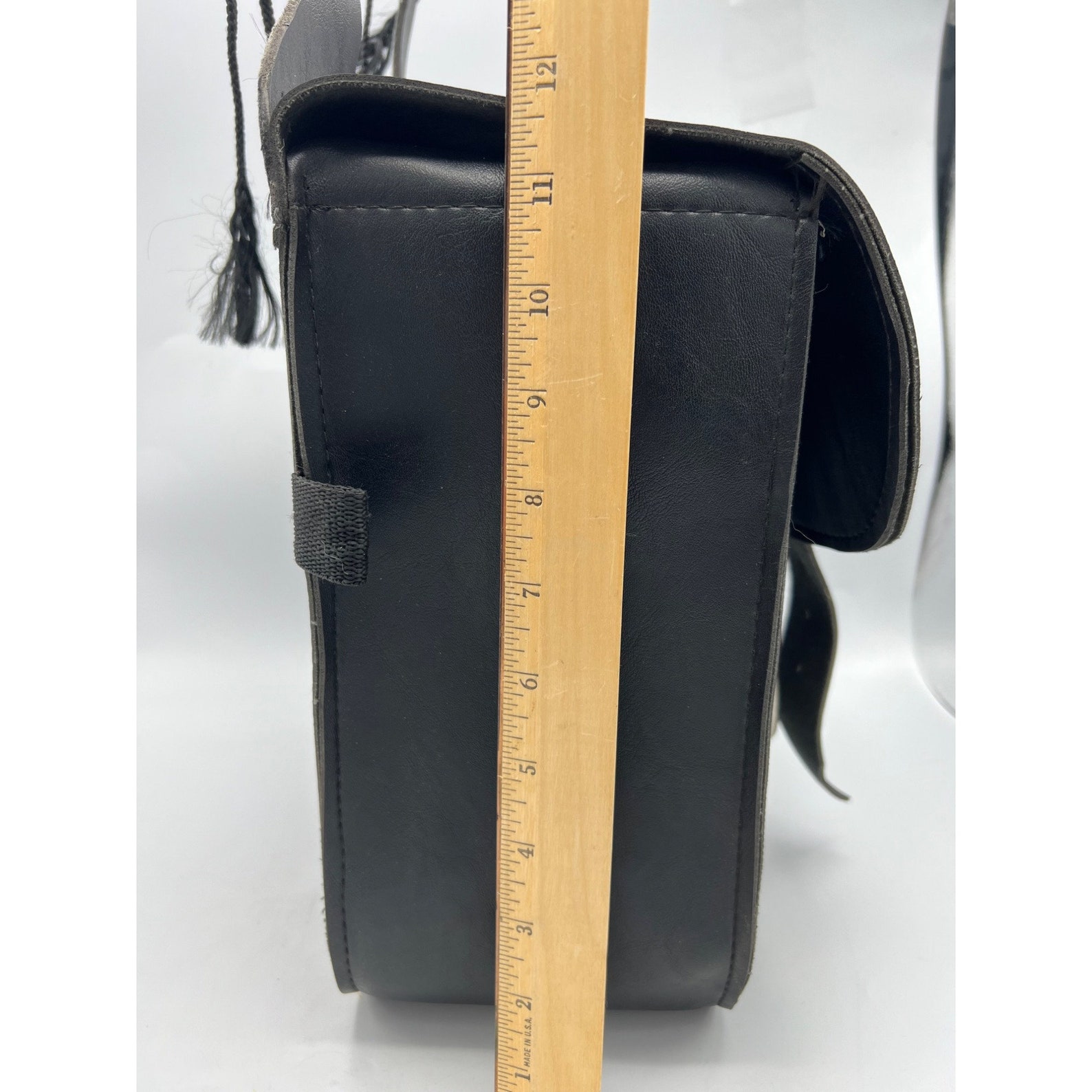 Willie and Max Black Leather Saddle Bag With Concho Bike Travel ...