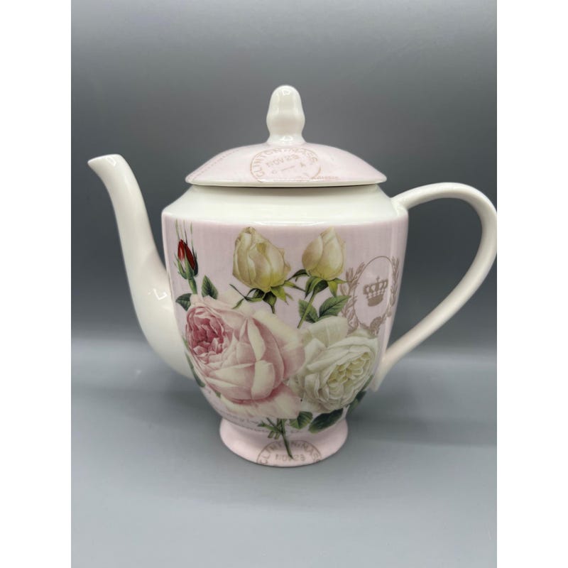 Pink Bone China Tea Pot - Etsy