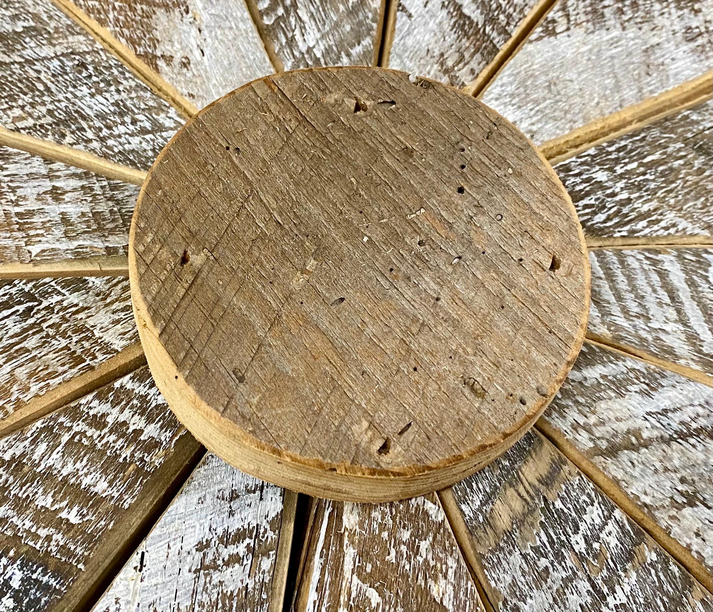 Rustic White Rough Sawn Wood Flower Wall Hanging Handcrafted From ...