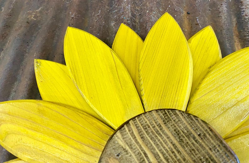 Vibrant Yellow Wooden Flower Wall Art Handcrafted From Recycled ...