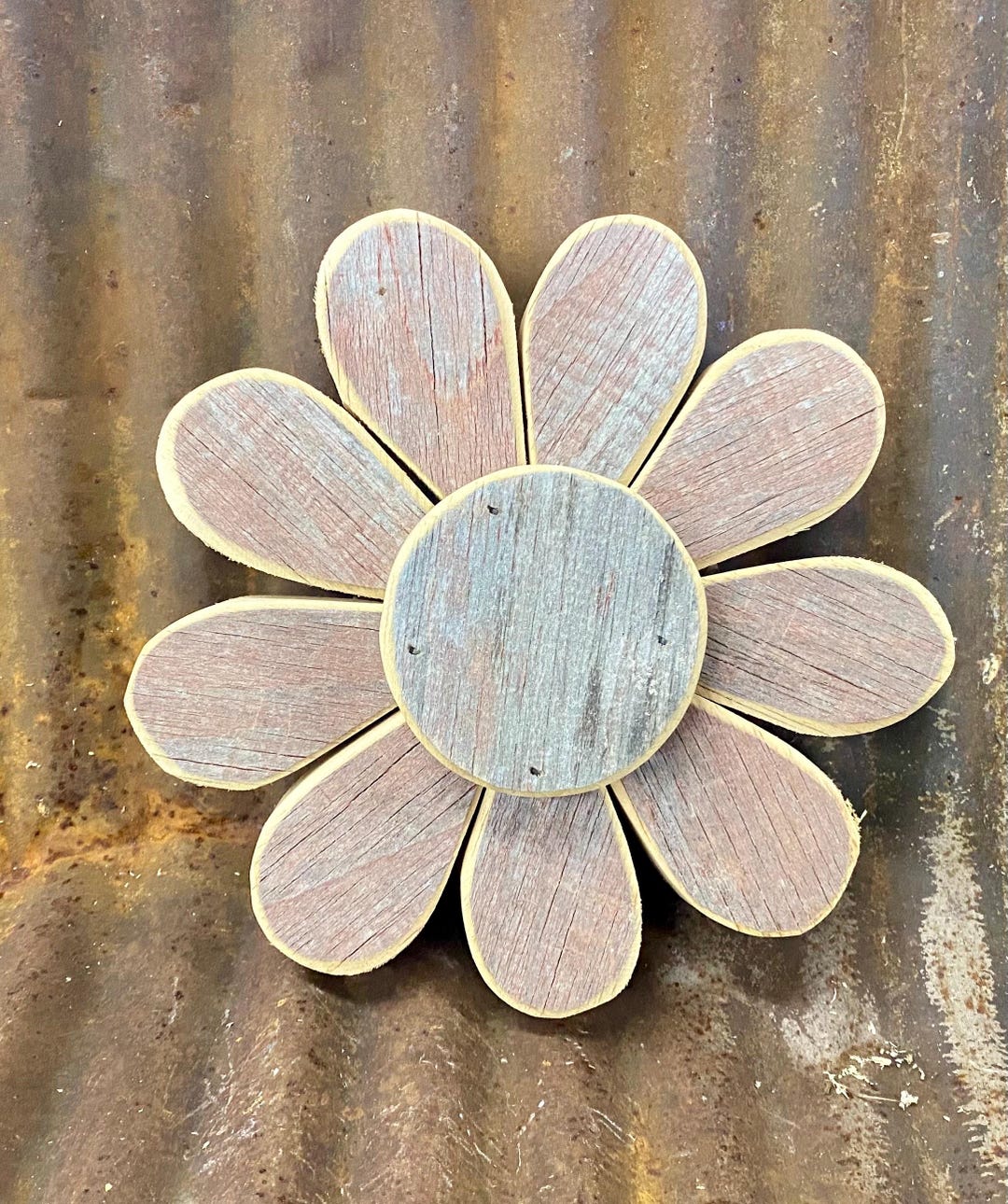 Authentic Red Barn Board Wall Flower Home Wall Decoration Handmade From ...