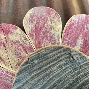 Small Rustic Red Barn Wood Flower Home Wall Art Handcrafted From All ...
