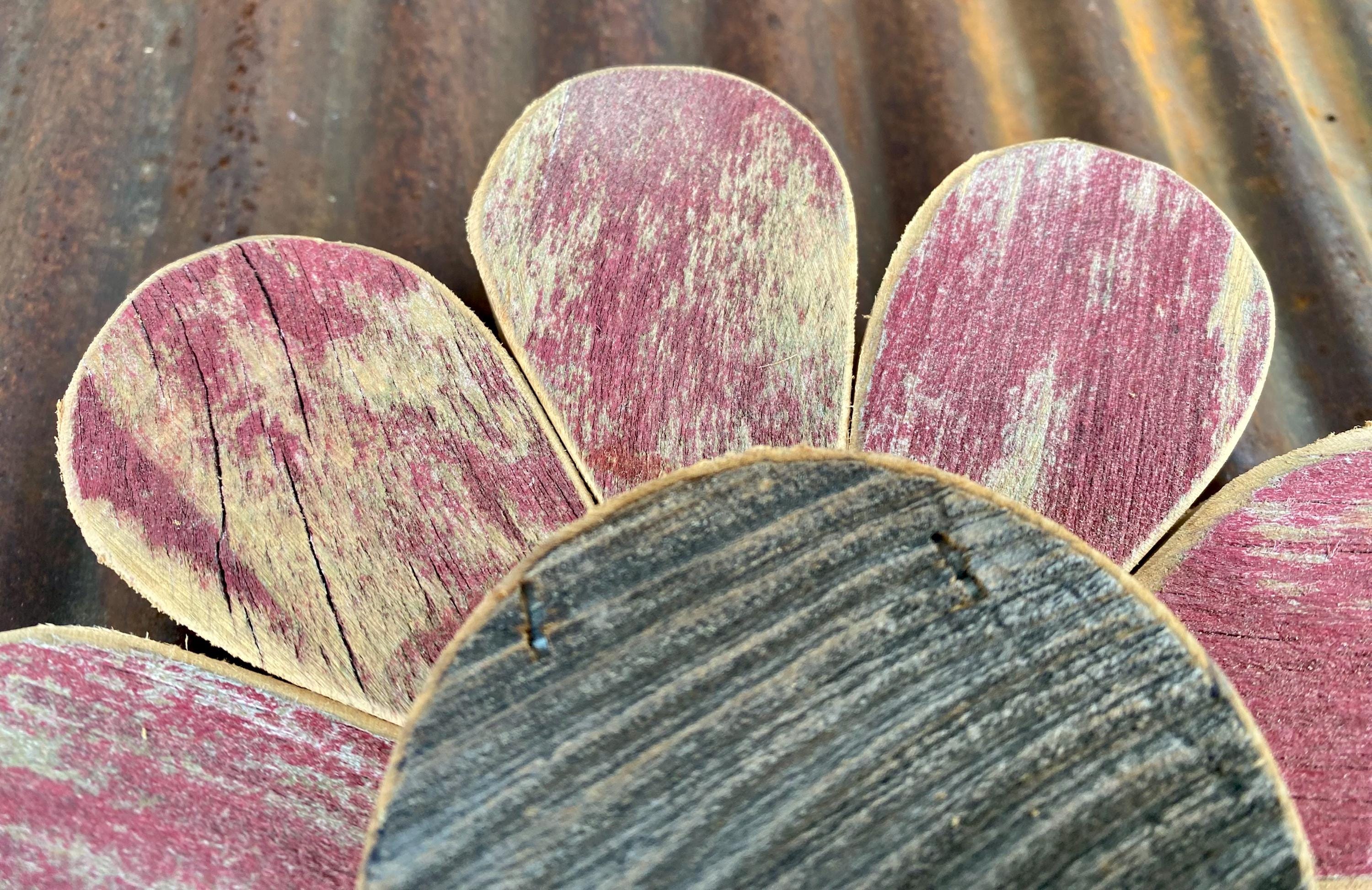 Small Rustic Red Barn Wood Flower Home Wall Art Handcrafted From All ...