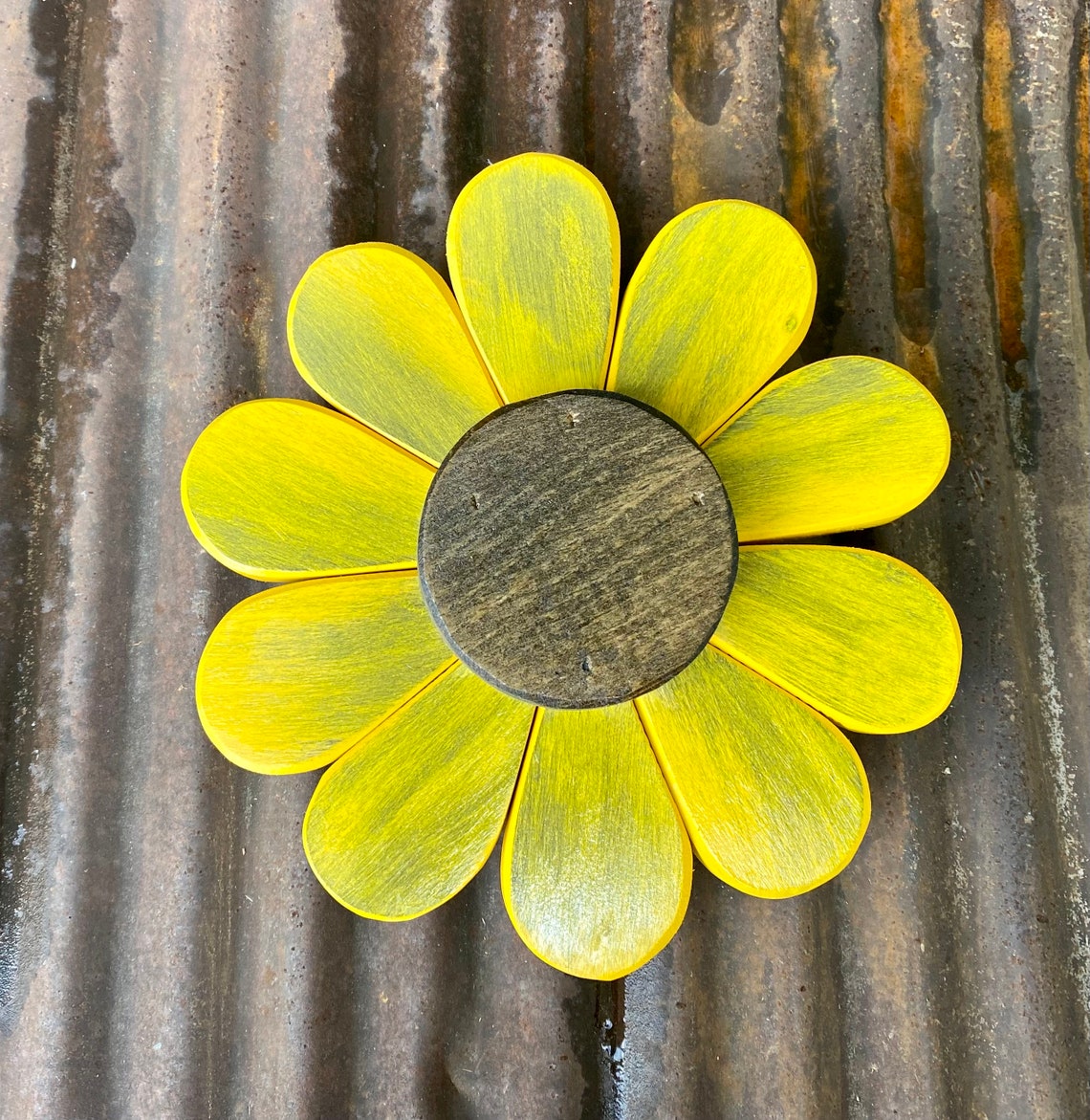 Miniature Dark Yellow Wooden Flower Wall Decoration - Etsy