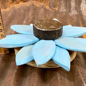 Light Blue Wooden Flower Wall Accent Handcrafted From Reclaimed Cedar ...