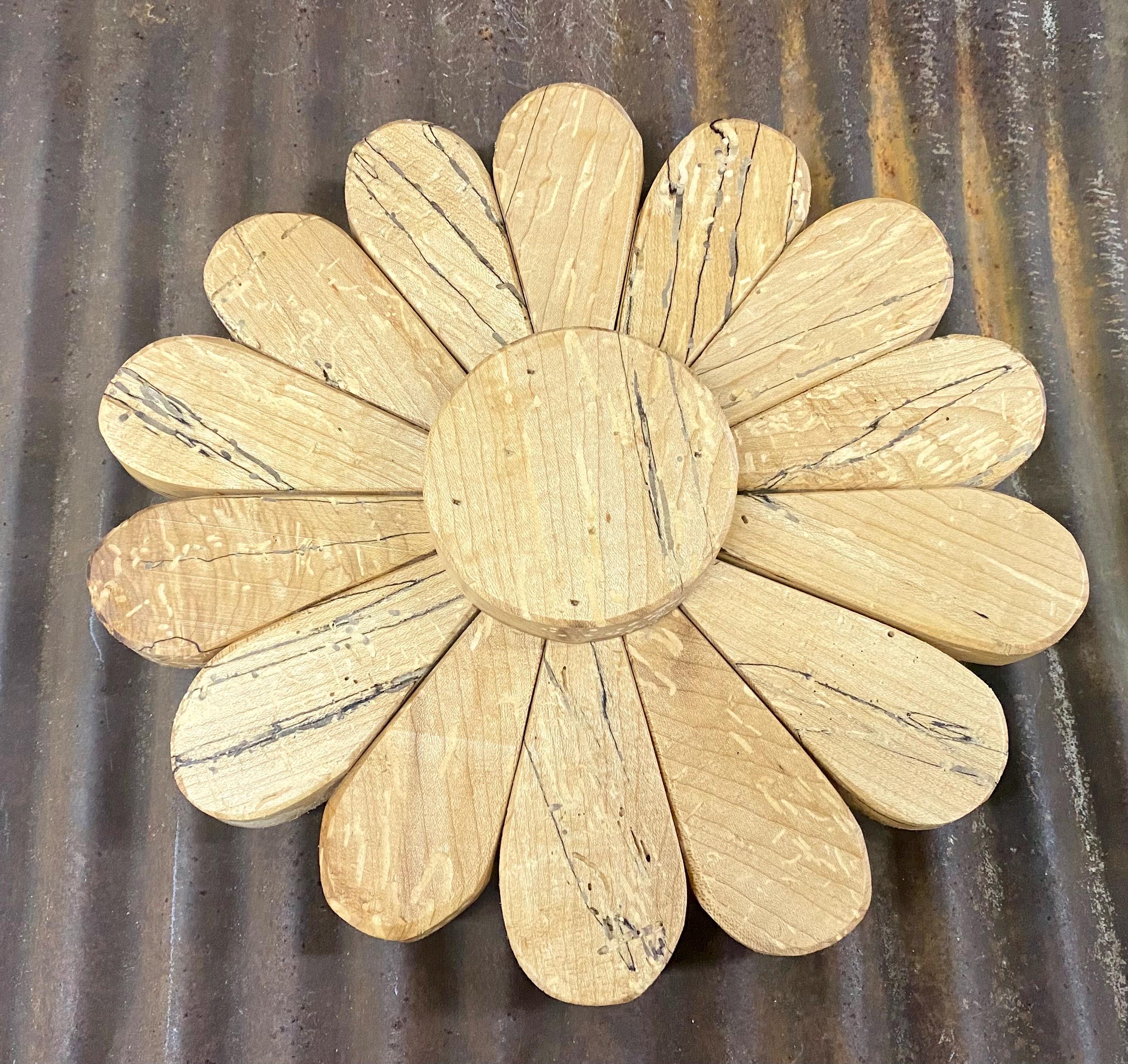 One of a Kind Spalted Maple With Worm Wood Flower Unique Wall Accent ...