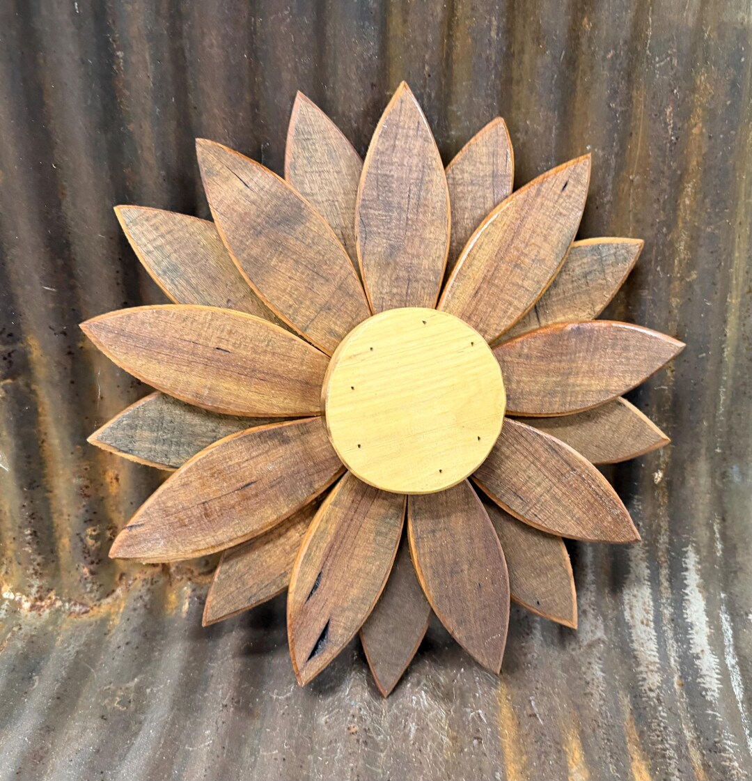 Rustic Wood Wall Accent Reclaimed Cherry Wood Flower - Etsy