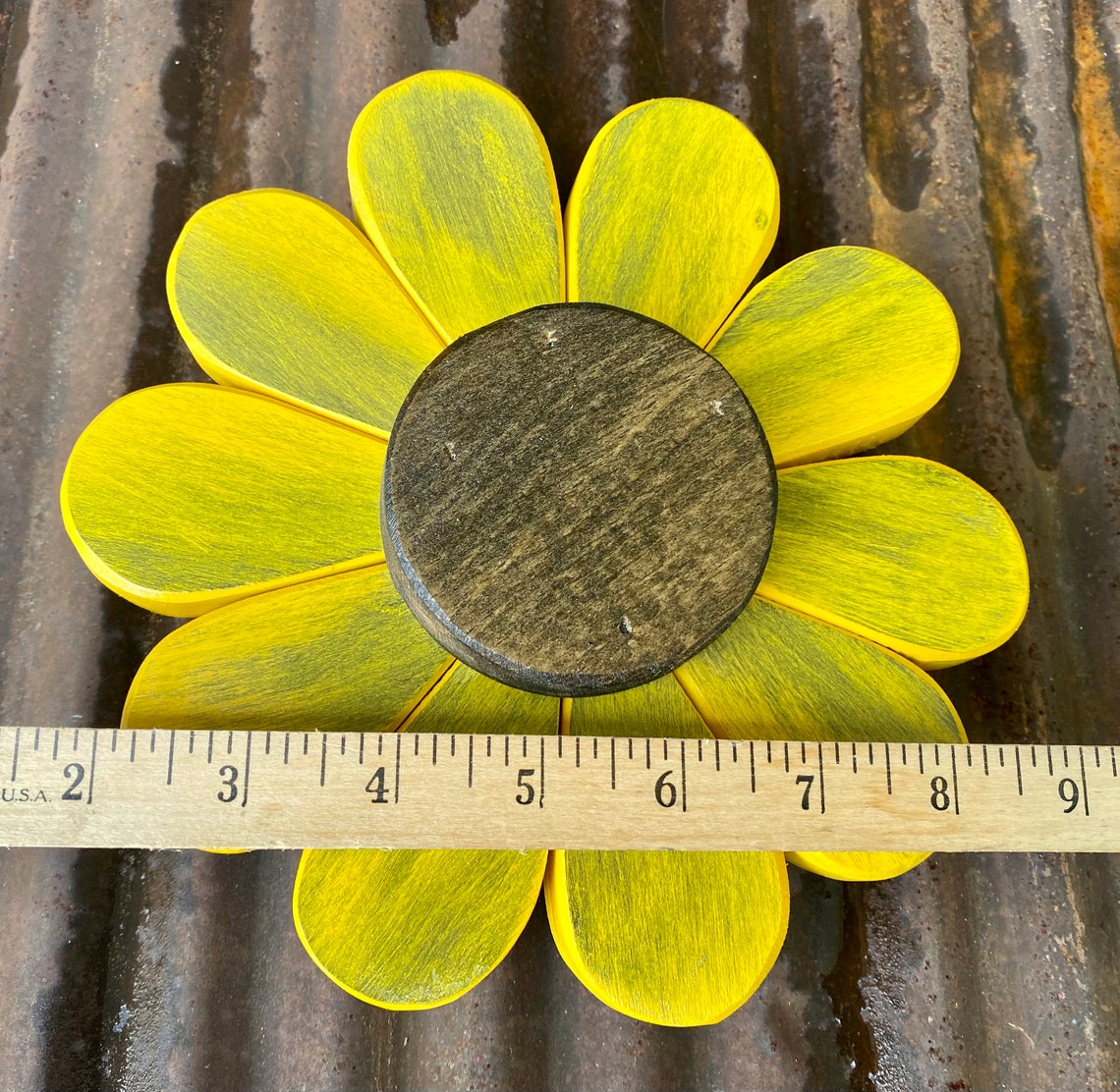 Miniature Dark Yellow Wooden Flower Wall Decoration - Etsy