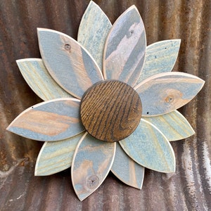 Gray Wooden Wallflower Home Wall Art Handcrafted From Upcycled ...