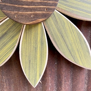 Yellow Wooden Wallflower Home Wall Decoration Handmade From Repurposed ...